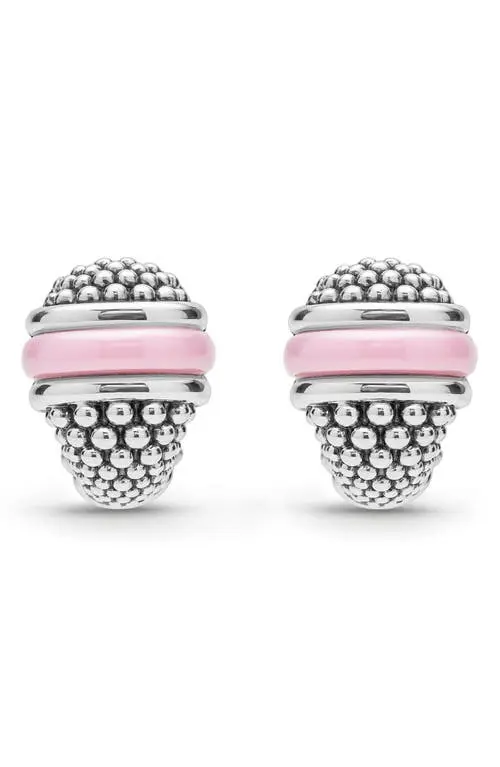 Lagos Caviar Stud Earrings - Pink
