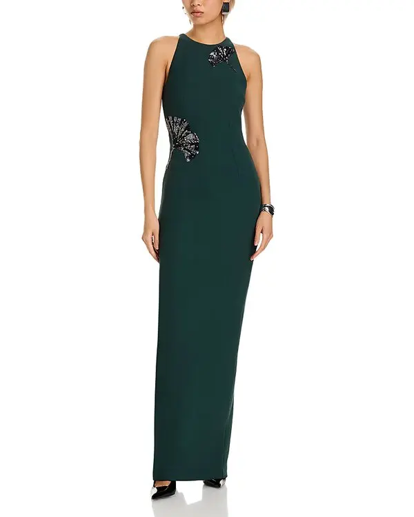 Safiyaa Saysha Embellished Sleeveless Gown - Darkest Spruce