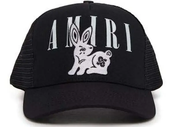 Amiri Bandana Rabbit Trucker Cap - Black