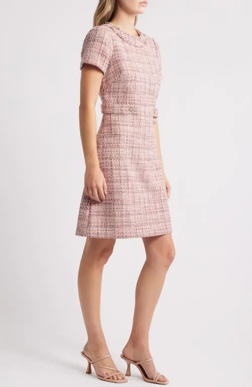 eliza j pink gingham dress Eliza J Check Cotton Poplin Shirtdress