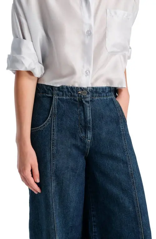TWP Dancing In The Dark Wide Leg Jeans - Dark Wash