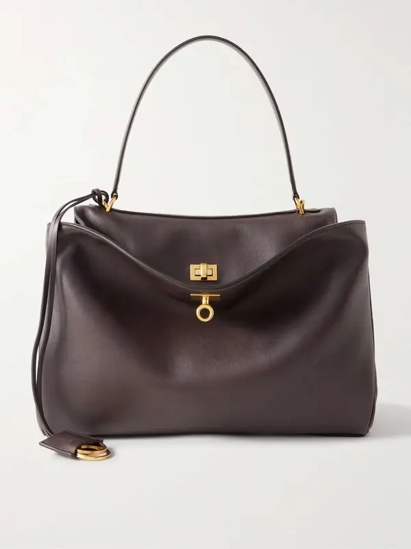 Balenciaga Rodeo Medium Leather Shoulder Bag - Brown