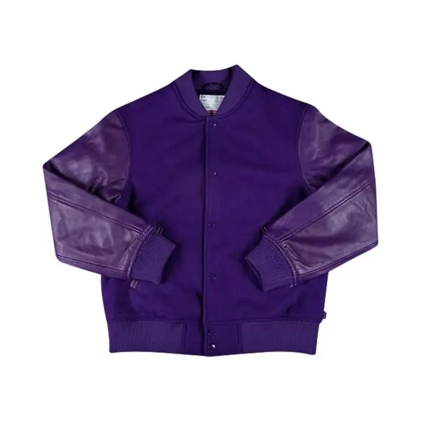 Supreme Motion Logo Varsity Jacket In Purple | Editorialist