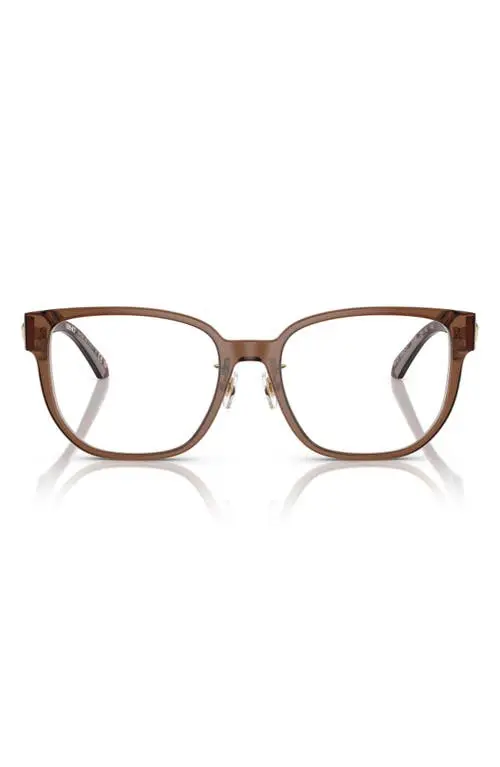 Versace 54mm Square Eyeglasses - Dark Brown