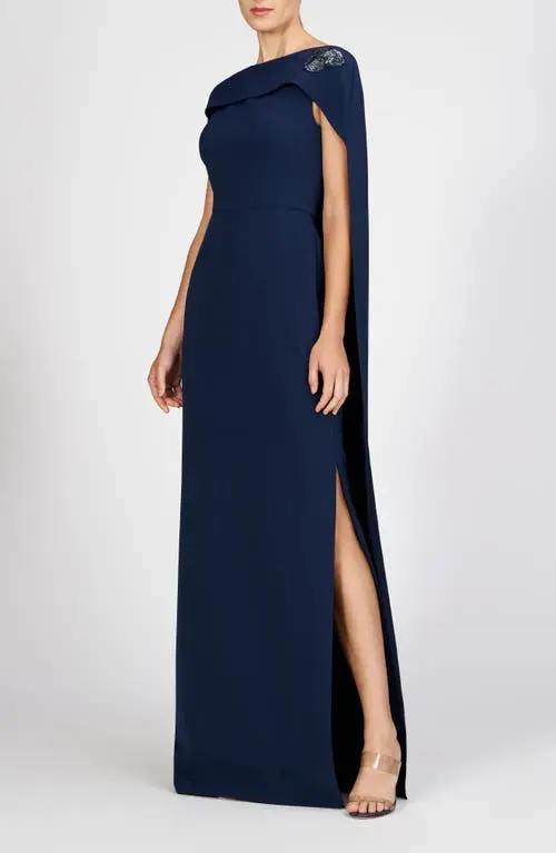KAY UNGER Alexandria Cape Sleeve Gown