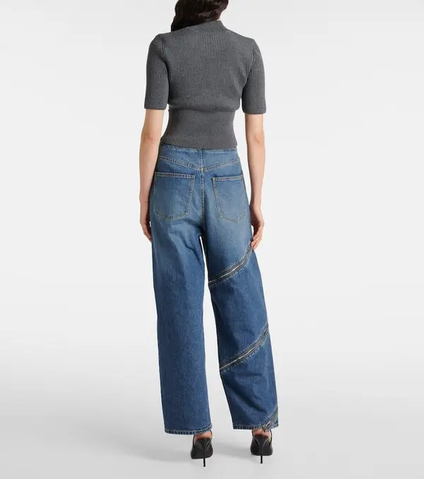 Alaïa Ribbed Wool-blend Top