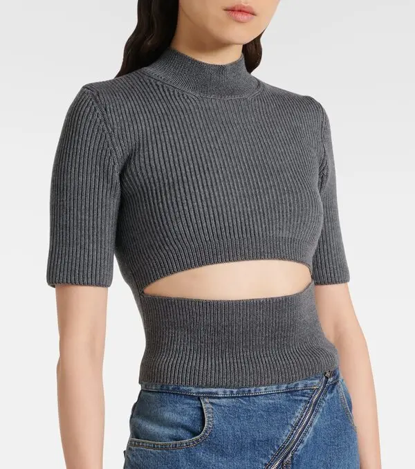 Alaïa Ribbed Wool-blend Top