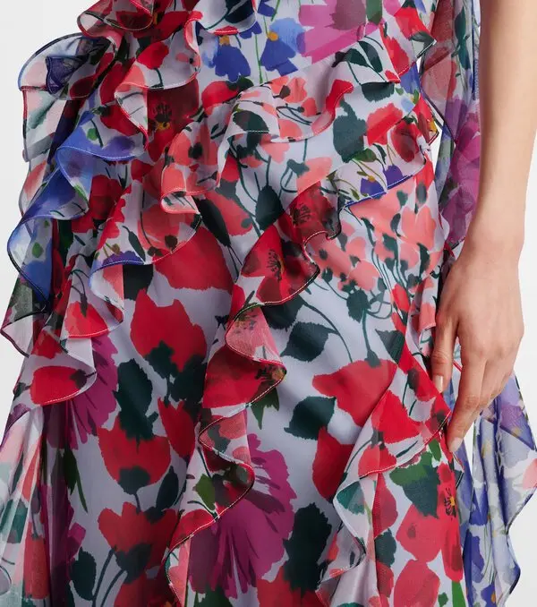 Carolina Herrera Floral Ruffled Gown - Multicoloured