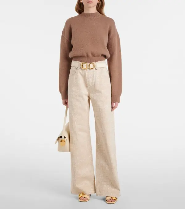 Jacquemus Croc-effect Wide-leg Jeans