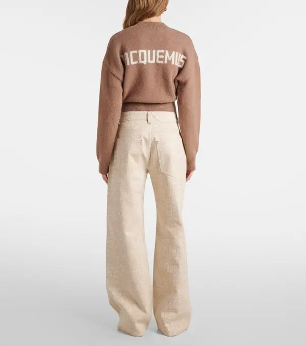 Jacquemus Croc-effect Wide-leg Jeans