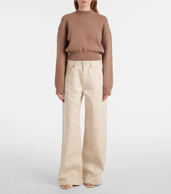 Jacquemus Croc-effect Wide-leg Jeans