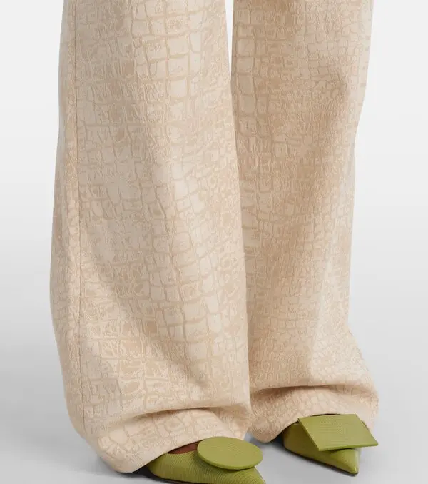 Jacquemus Croc-effect Wide-leg Jeans