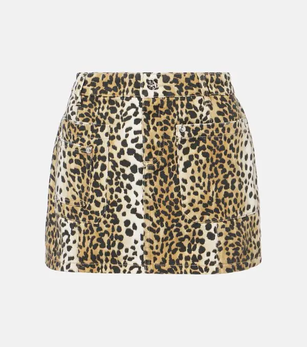 Blumarine Leopard-print Mini Skirt - Brown