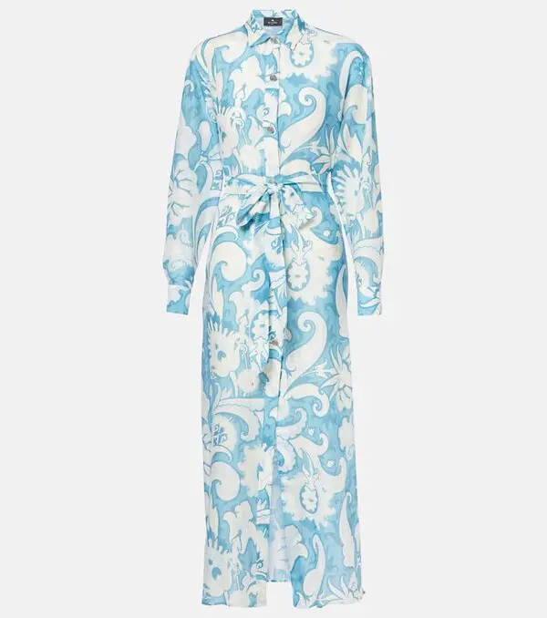 Etro Paisley Cotton And Silk Shirt Dress - Multicoloured