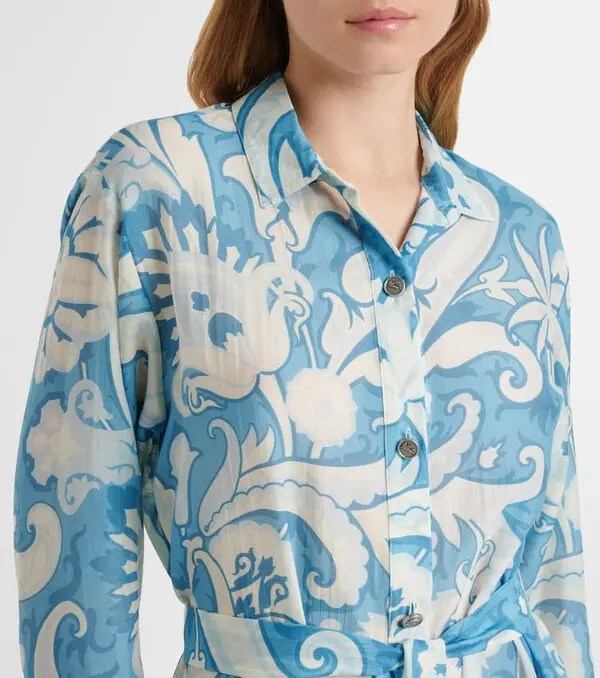 Etro Paisley Cotton And Silk Shirt Dress - Multicoloured