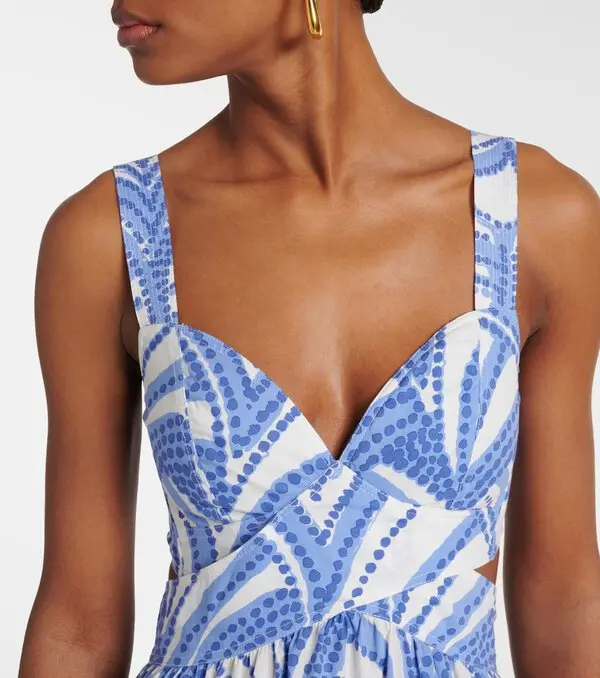 Poupette St Barth Coco Printed Midi Dress - Blue