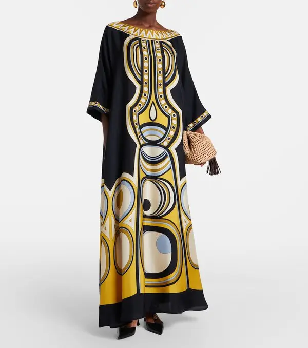 La DoubleJ Printed Silk Twill Maxi Dress - Multicoloured