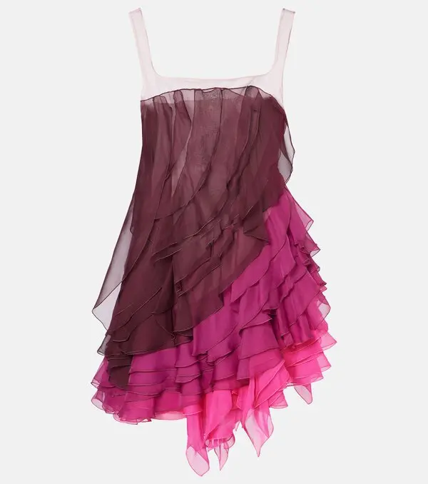NENSI DOJAKA Kiera Ruffled Minidress - Pink