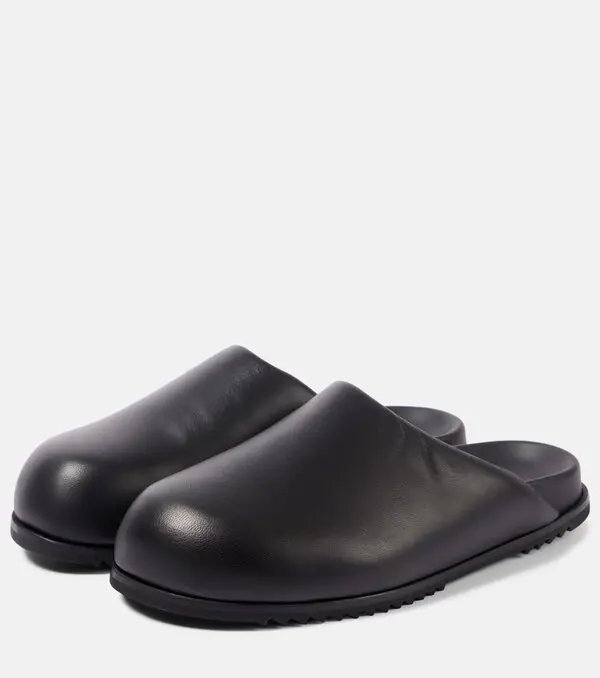 Rick Owens Granola Leather Mules - Black