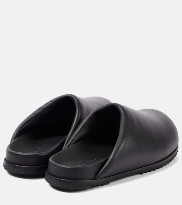 Rick Owens Granola Leather Mules - Black