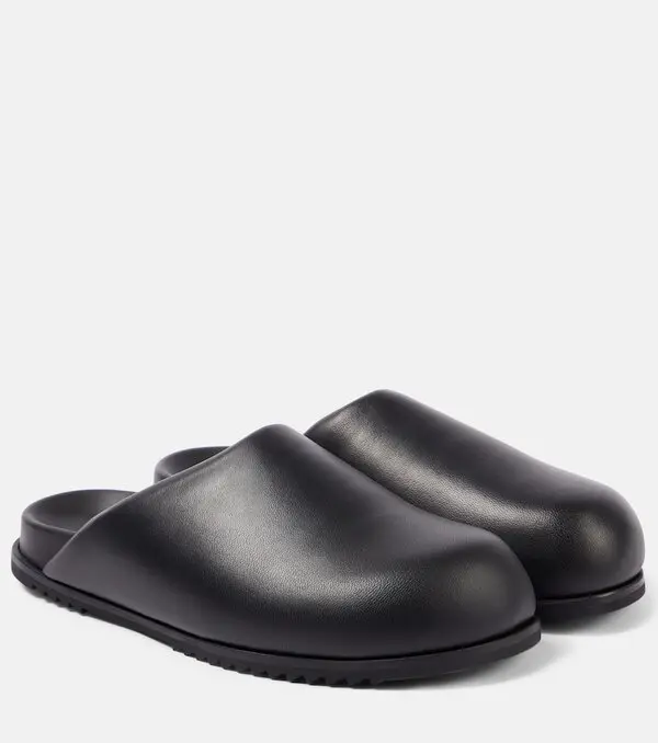 Rick Owens Granola Leather Mules - Black