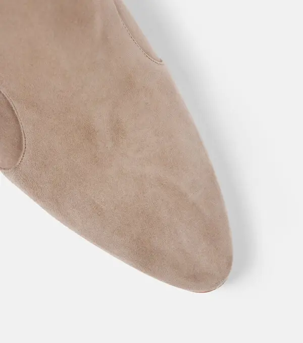 Manolo Blahnik Myconia 50 Suede Booties - Beige