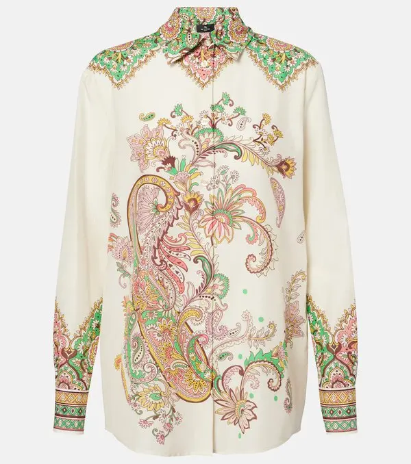 Etro Printed Cotton And Silk Shirt - Multicoloured