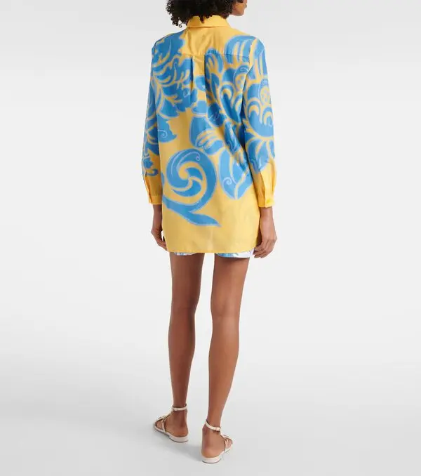 Etro Printed Cotton And Silk Shirt - Yellow