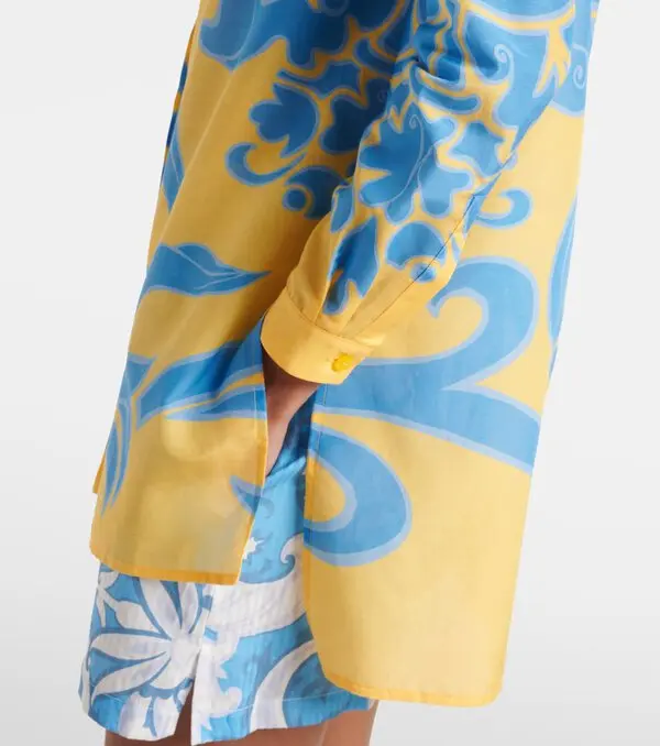 Etro Printed Cotton And Silk Shirt - Yellow