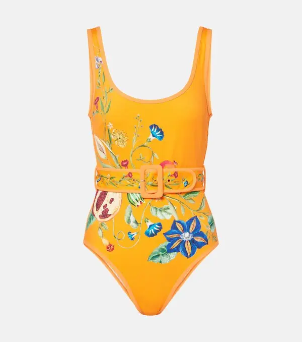 ALEMAIS Alémais Flores Printed Belted Swimsuit - Multicoloured