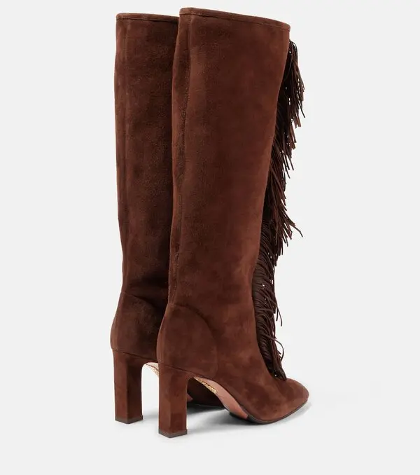 AQUAZZURA Gytane 85 Fringed Knee-high Boots