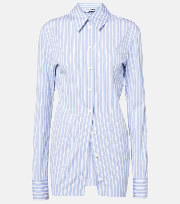 Attico Striped Cotton Shirt - White