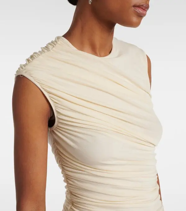 AGOLDE Ester Ruched Tank Top - Neutrals