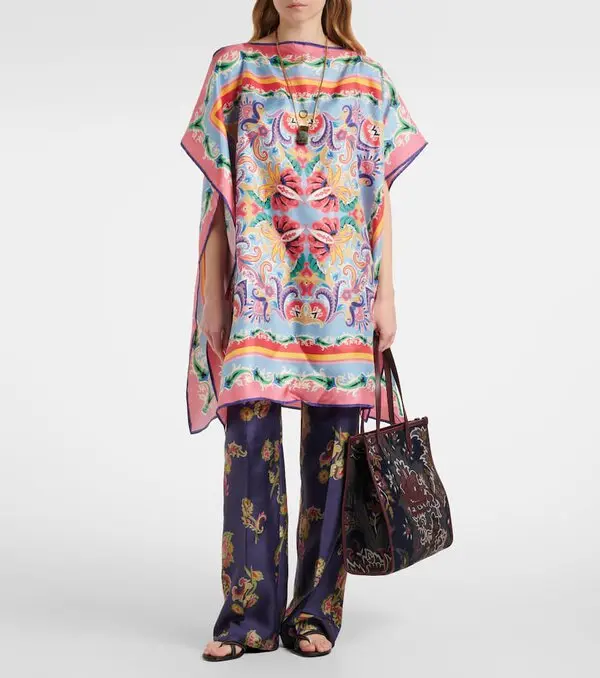 Etro Printed Silk Foulard Top