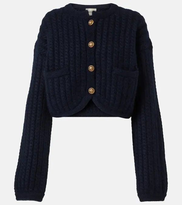 Khaite Balser Cashmere And Mohair Cardigan - Blue