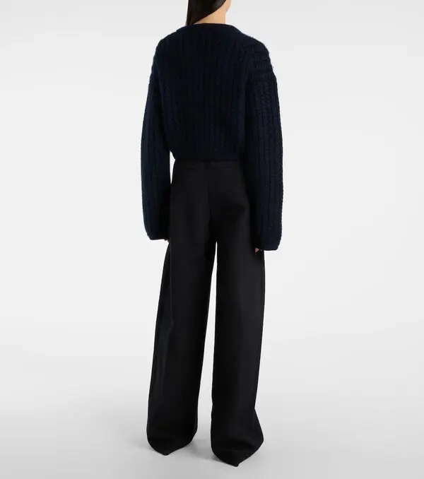 Khaite Balser Cashmere And Mohair Cardigan - Blue