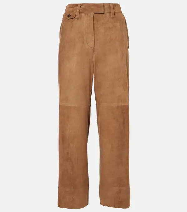 Brunello Cucinelli Suede Wide-leg Pants