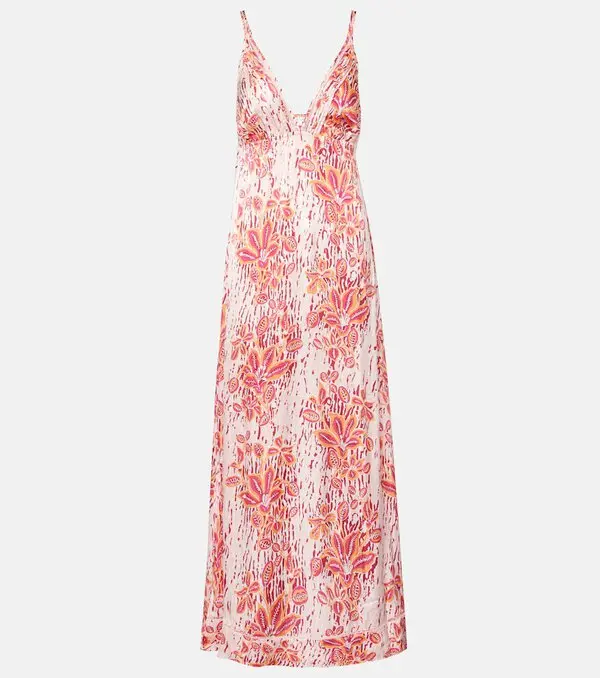 Poupette St Barth Cassandra Floral Maxi Dress - Pink