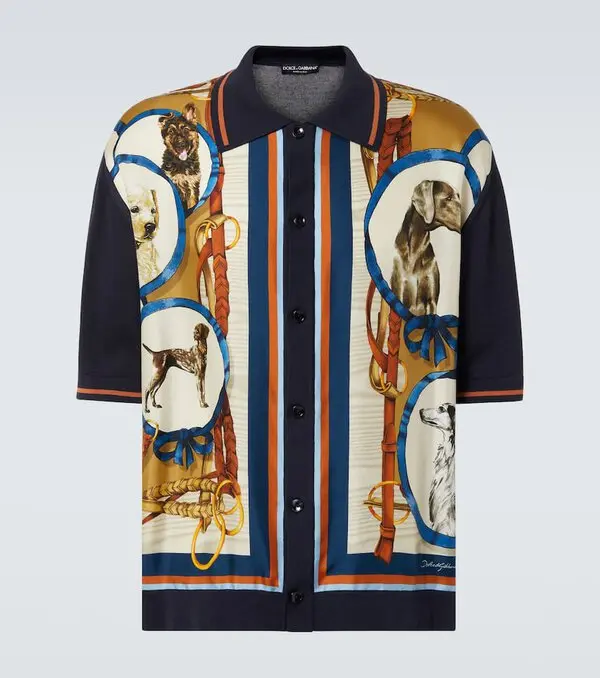 Dolce & Gabbana Printed Silk And Cotton Bowling Shirt - Multicoloured