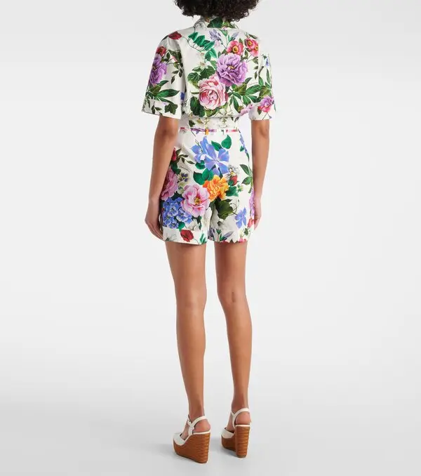 Dolce & Gabbana Cropped Floral Cotton Shirt