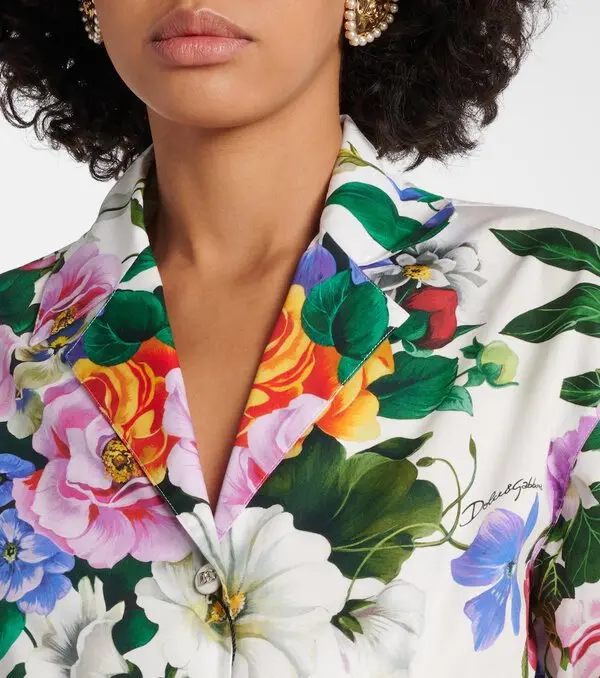 Dolce & Gabbana Cropped Floral Cotton Shirt