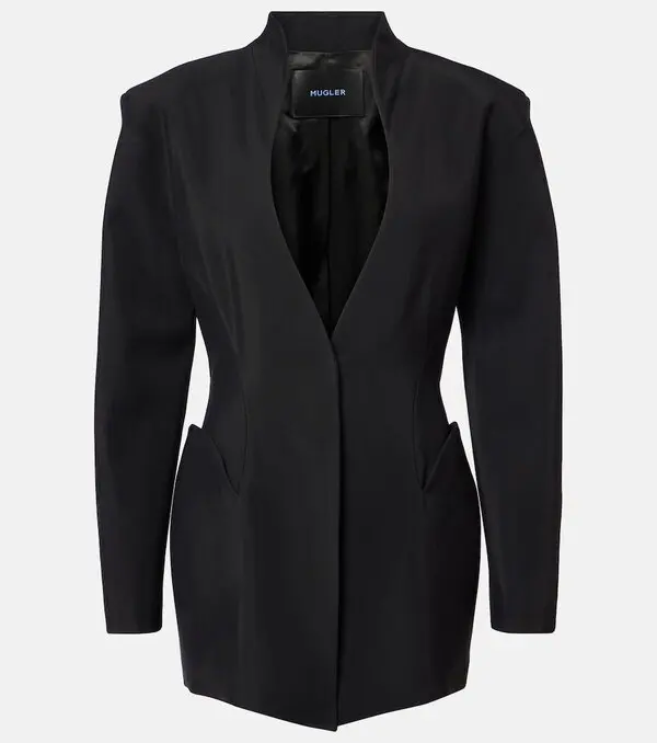 MUGLER Oversized Blazer - Black