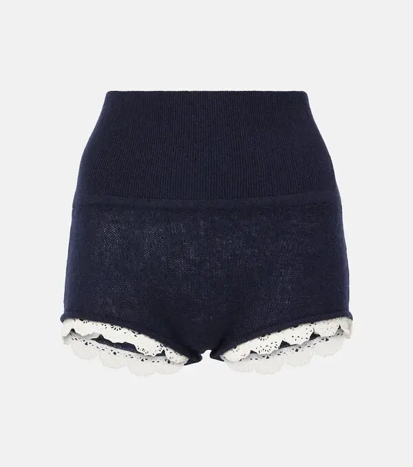 Magda Butrym Cashmere Shorts - Blue