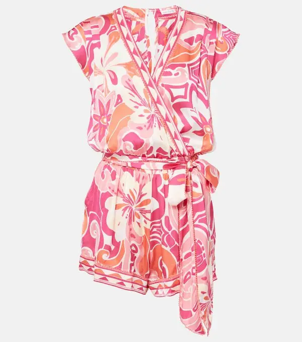 Poupette St Barth Anaik Floral Romper - Pink