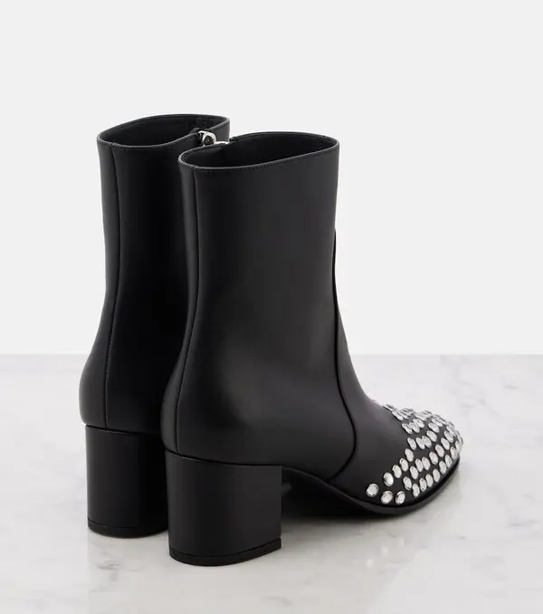 Alaïa 60 Embellished Leather Ankle Boots