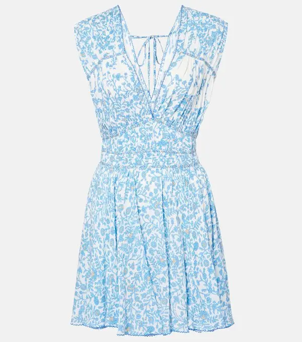 Poupette St Barth Ciao Floral Minidress - Blue