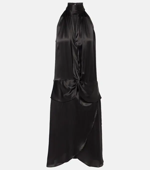 Nina Ricci Gathered Halterneck Mini Dress - Black