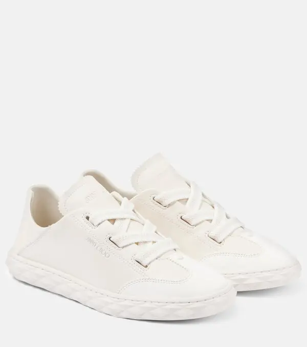 JIMMY CHOO Diamond Light Flex Leather Sneakers - White