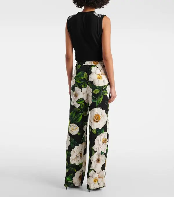 Dolce & Gabbana Floral Silk-blend Pajama Pants
