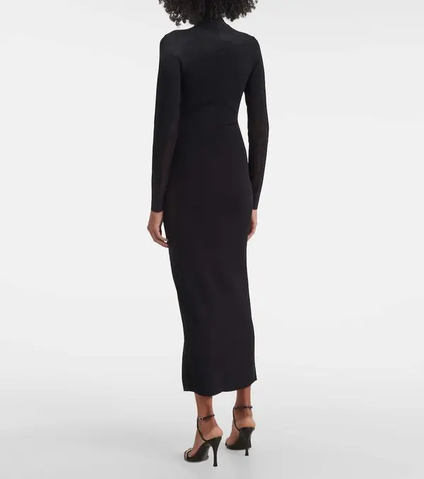 Stella McCartney Mesh-paneled Knitted Maxi Dress